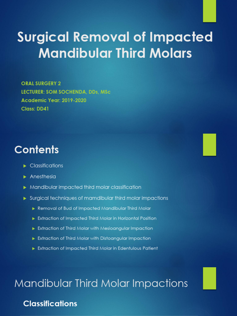 Surgical Removal of Man Impacted Third Molars | PDF | Dentistry ...