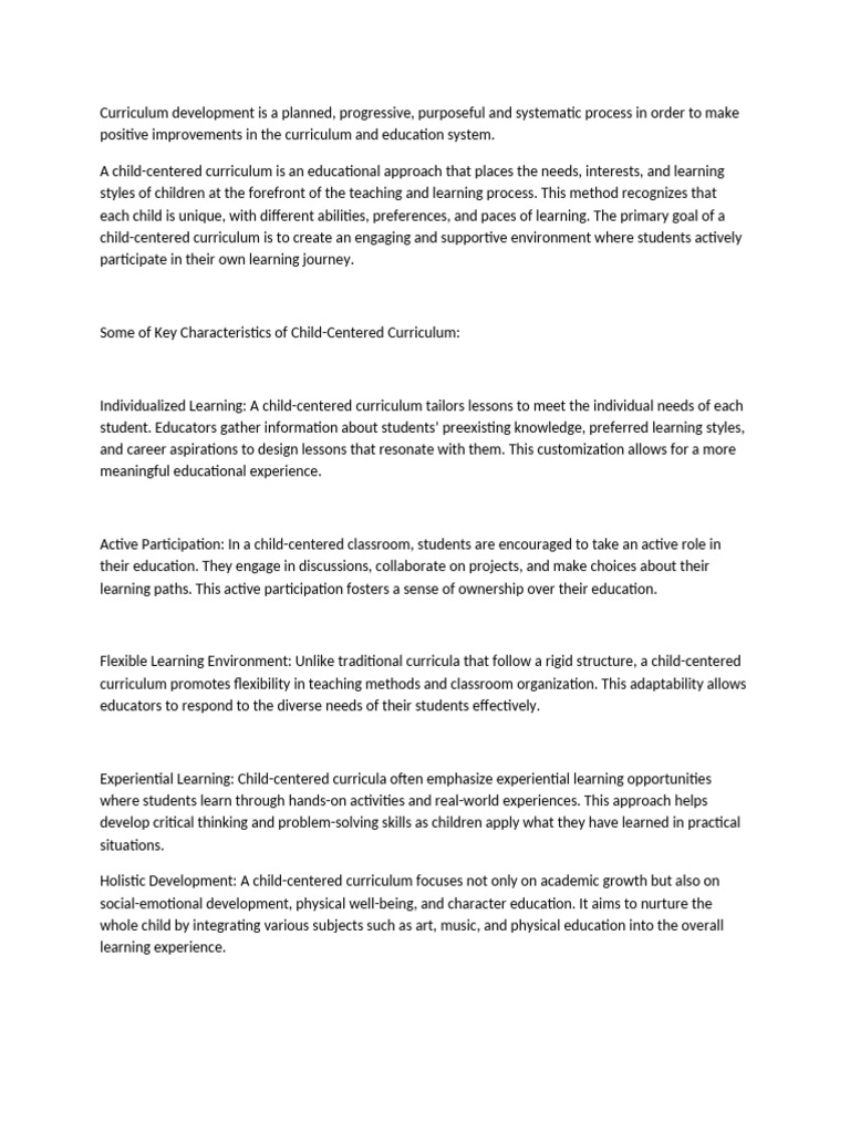 Curriculum Development An | PDF | Learning | Curriculum