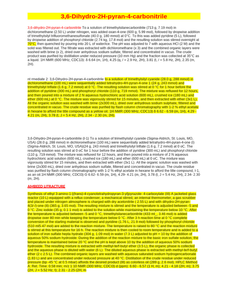 Cynaide Reaction Process | PDF | Sodium | Pyridine