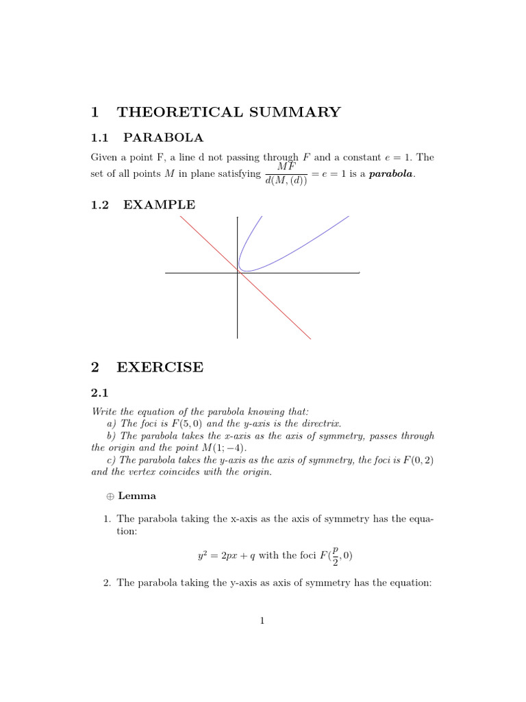 Axis of Symmetry in Parabolas | PDF | Euclidean Geometry | Geometry