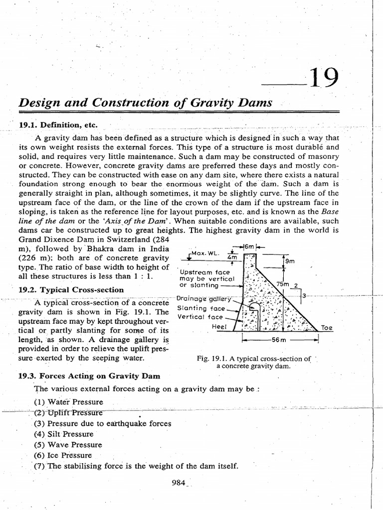 Gravity Dam Design and Construction Guide | PDF | Dam | Pressure