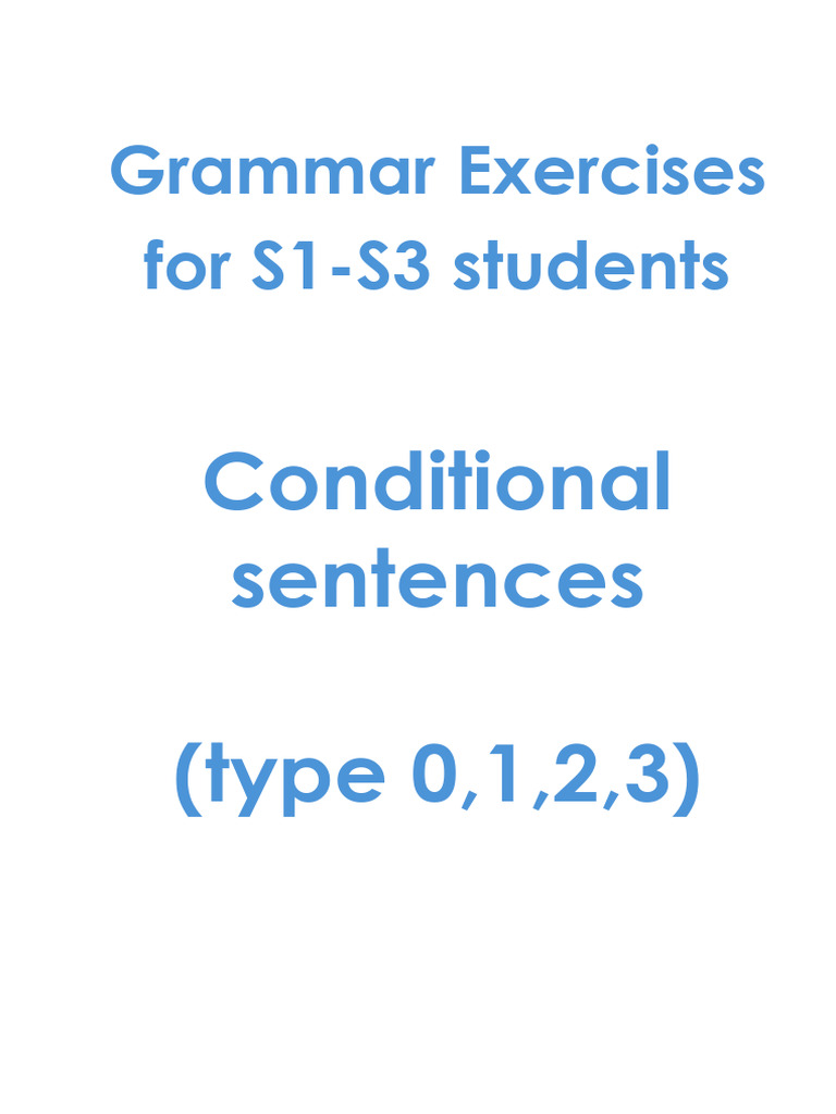 Grammar for S1-S3: Conditional Sentences | PDF | Linguistic Typology | Linguistic Morphology