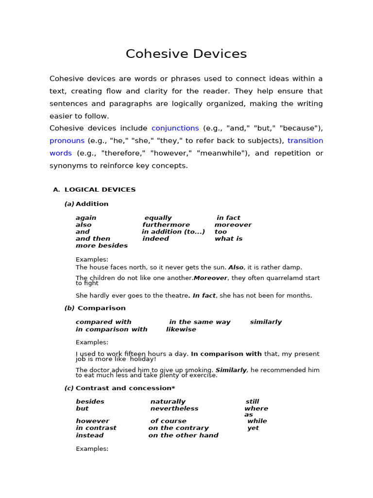 Understanding Cohesive Devices in Writing | PDF | Pronoun | Phrase