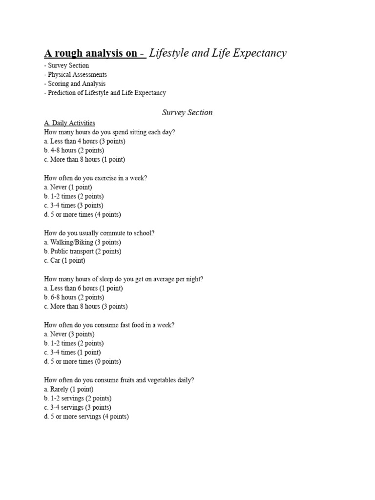 Lifestyle Impact on Life Expectancy Analysis | PDF | Body Mass Index ...