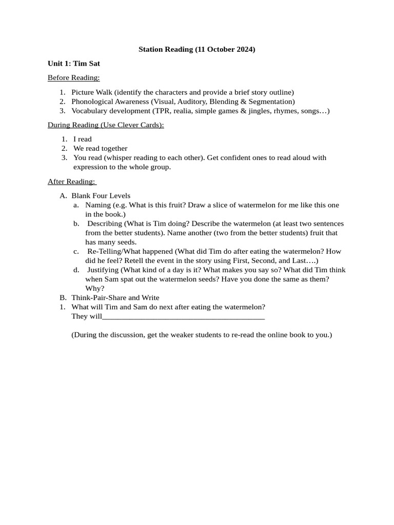 Station Reading Week 1 | PDF