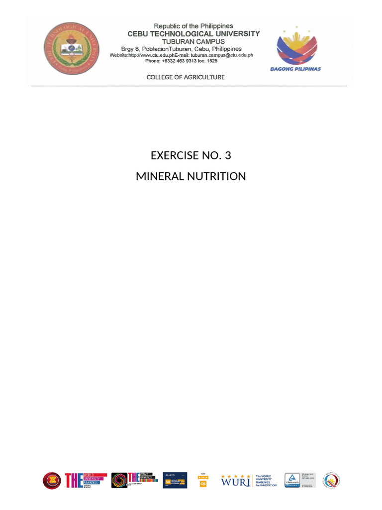 Crop Physiology Exercise No. 3 | PDF | Wellness