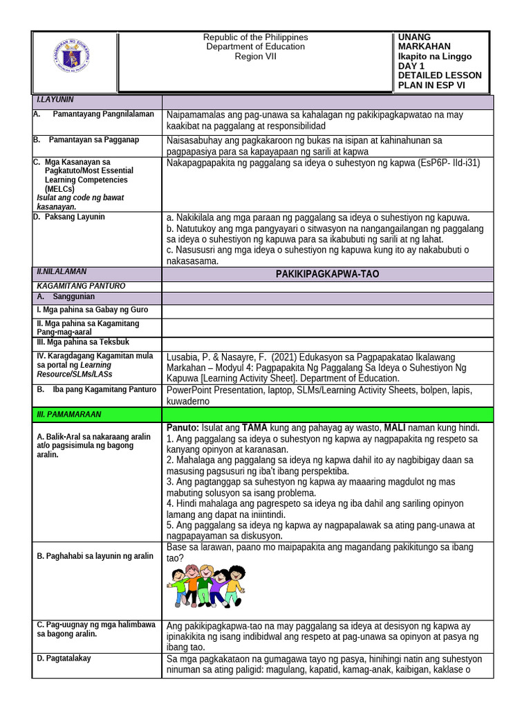 Esp Q2 DLP Week 6 Day 1. | PDF