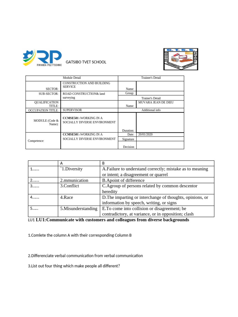 Diversity in Construction Training | PDF | Communication | Human Communication