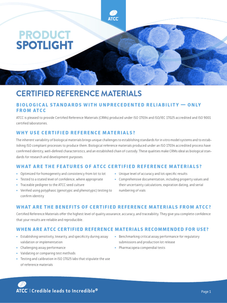 Certified Reference Material Product Spotlight | PDF | Carcinoma ...