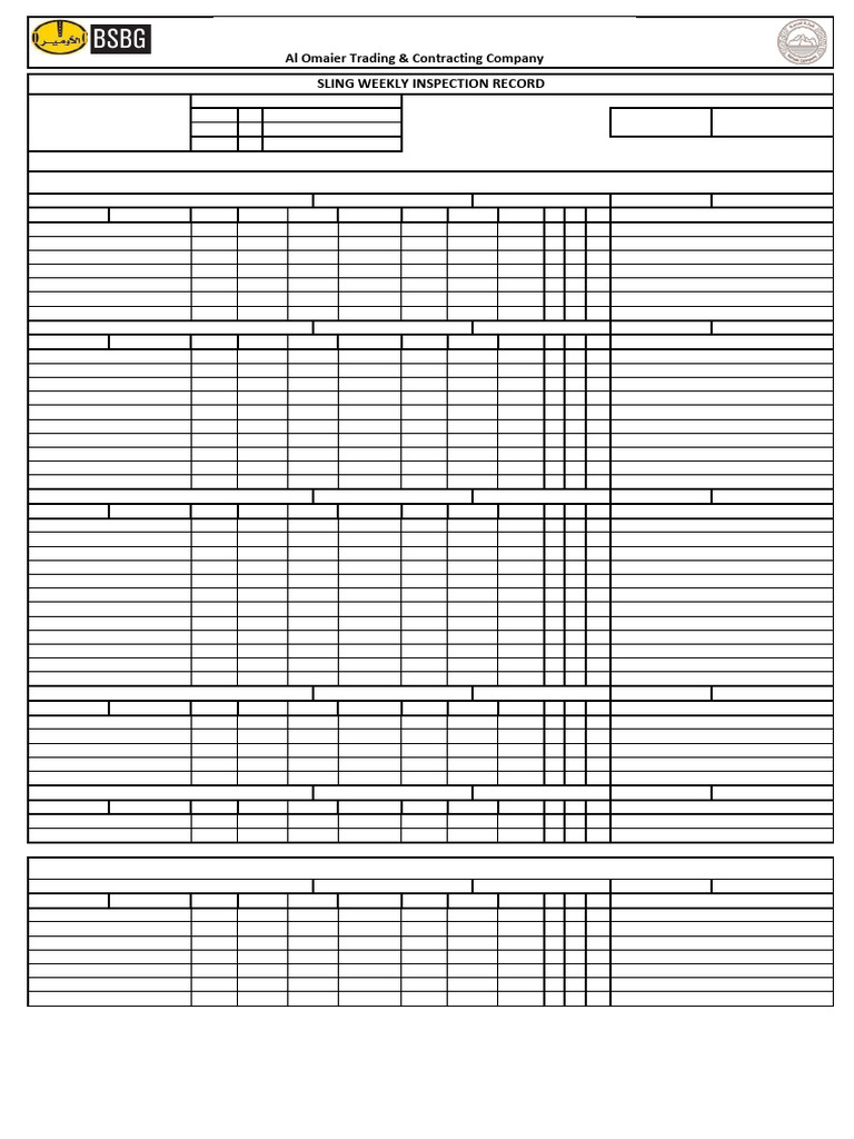 Chain Sling Inspection Checklist | PDF | Rope | Wire