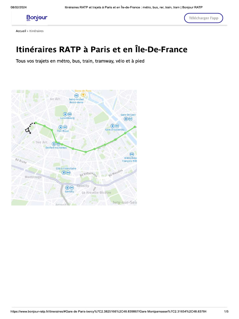 Itinéraires METRO - BERCY - MONTPARNASSE | PDF