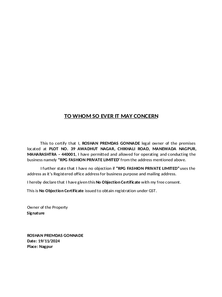 To Whom So Ever It May Concern | PDF