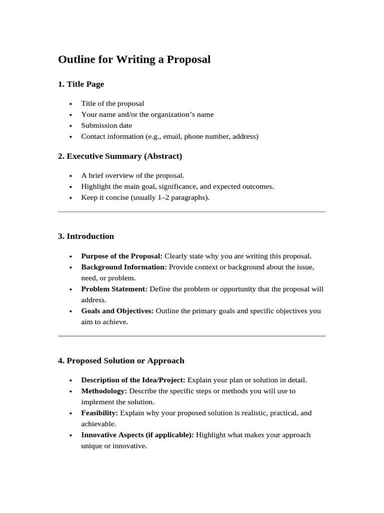 Outline For Writing A Proposal | PDF | Performance Indicator | Goal