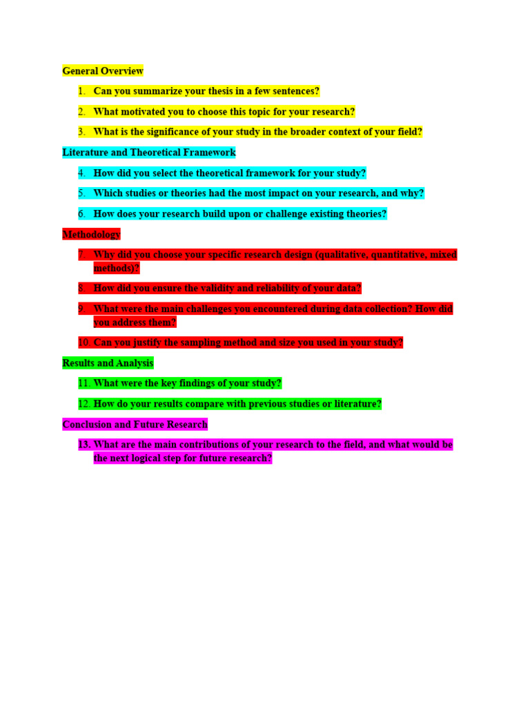 Possible Questions | PDF