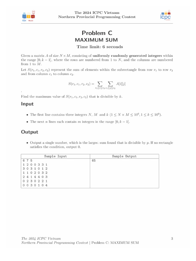 ICPC Problem 1 | PDF
