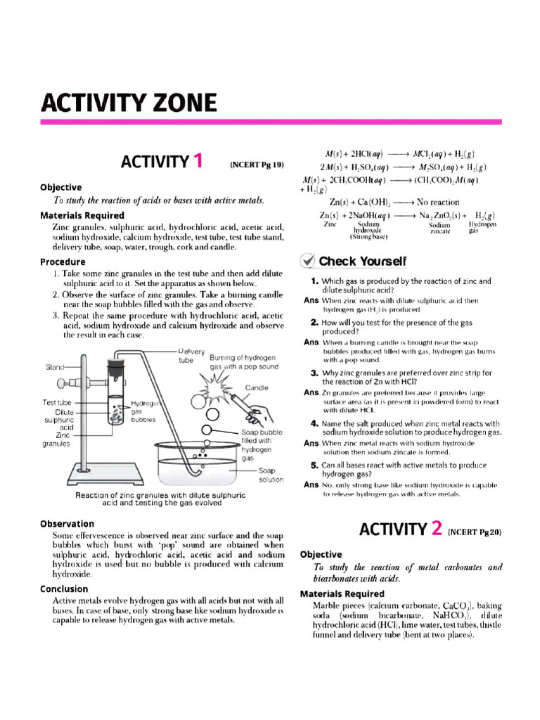 Acid Base and Salt ACTIVITIES | PDF