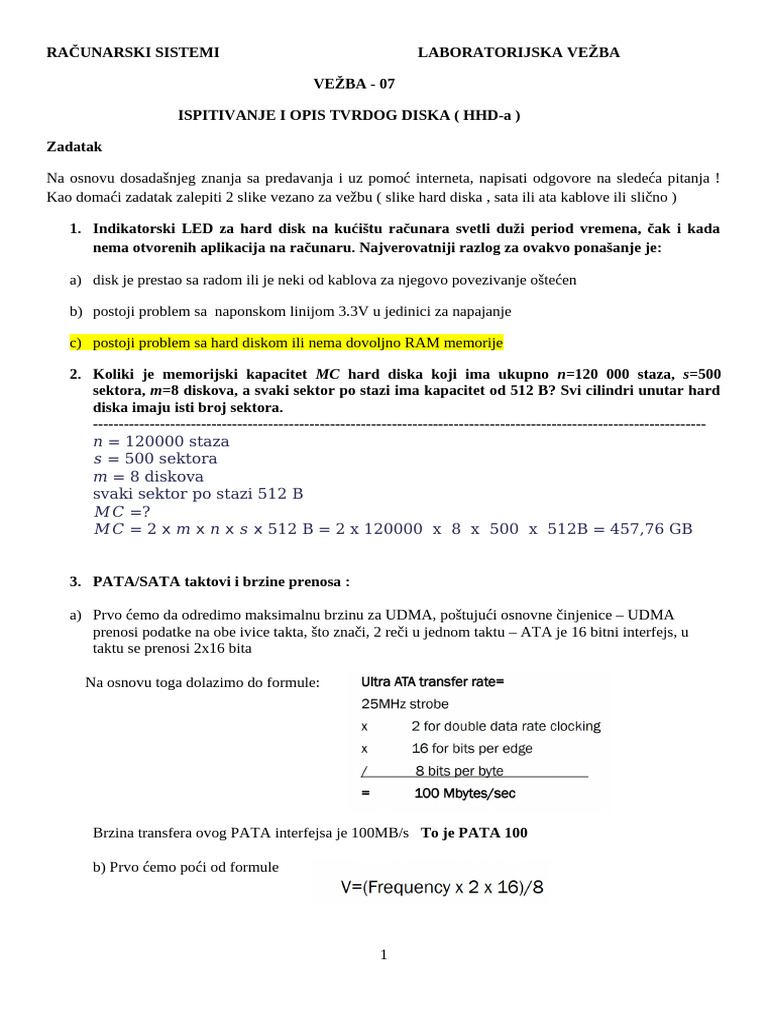 07 - Hard Disk - HDD-resenje | PDF