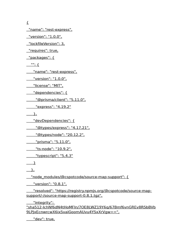 Package-Lock Proyecto Base Prisma | PDF | Computing | Computer Engineering