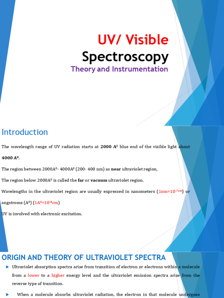 UVVis Spectros | PDF | Molecular Orbital | Ultraviolet