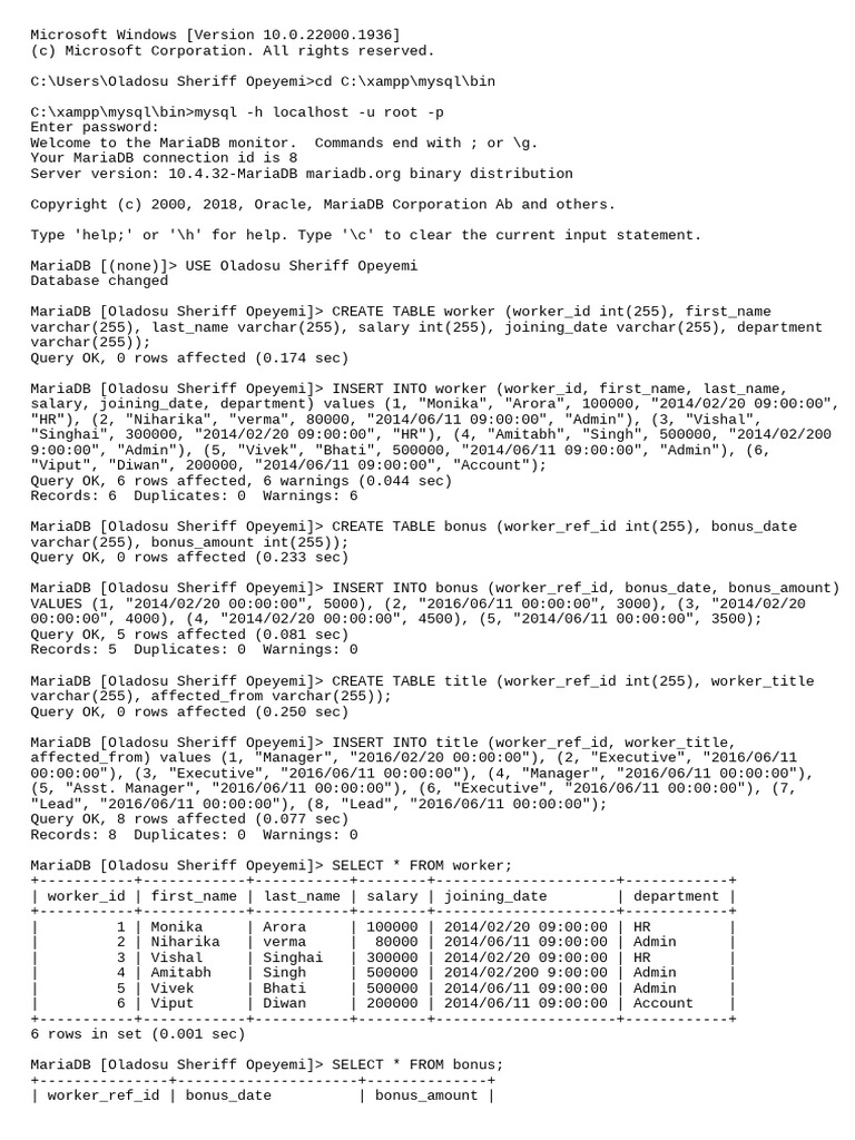 Sheriff CSC 209 Assignment | PDF | My Sql | Computing