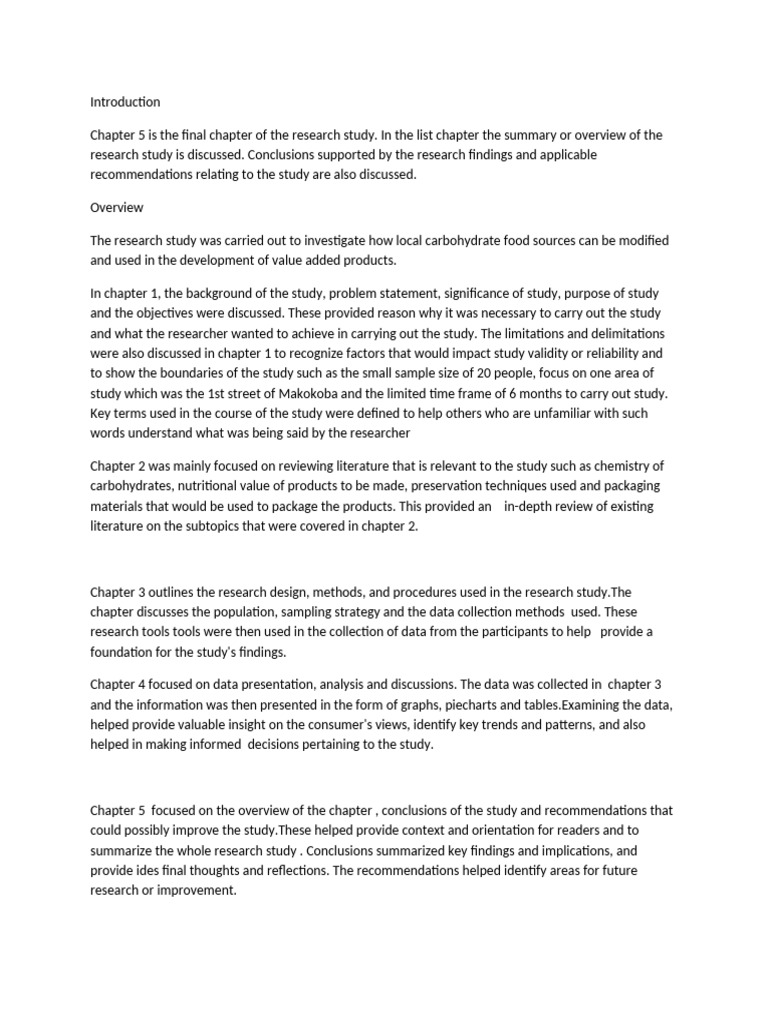 chapter 5 project | PDF | Data | Food Industry