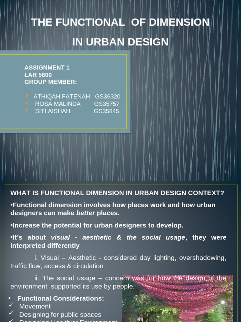 Assignment 1 Functional-Dimension Urban Design | PDF | Built Environment | Infrastructure