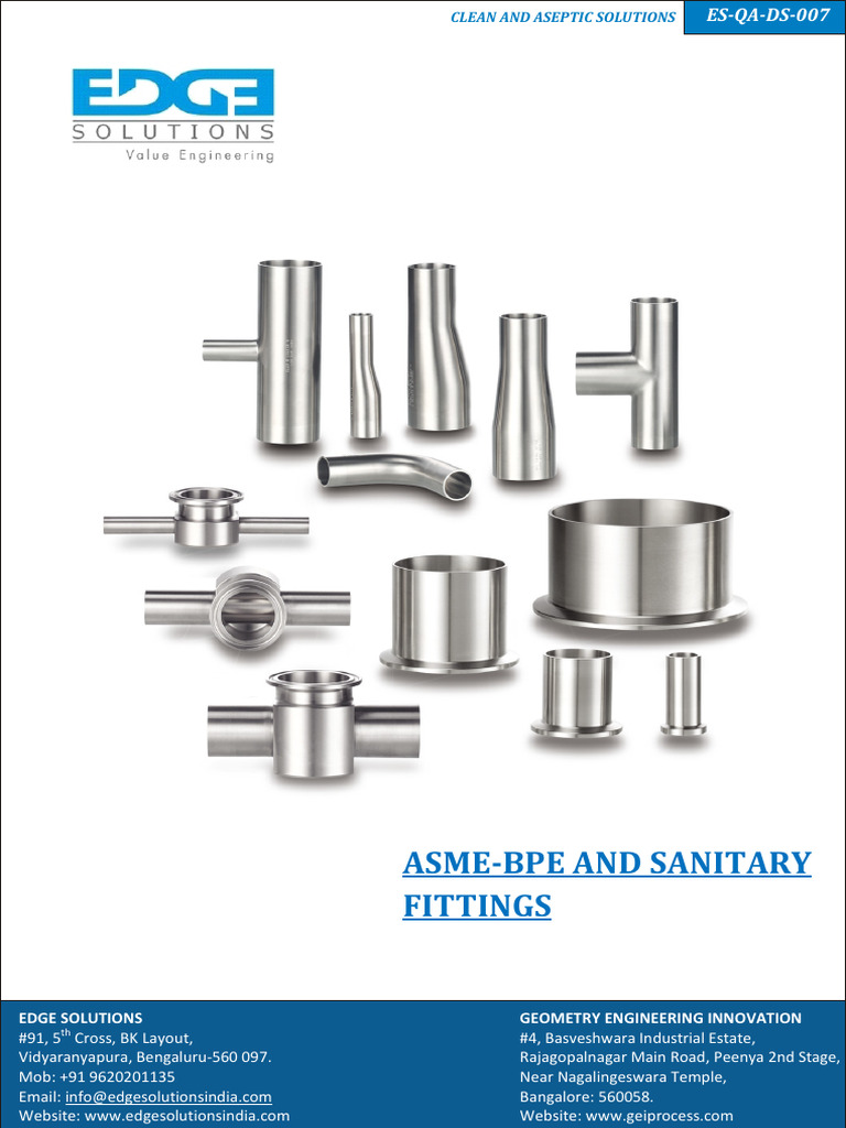 ASME BPE Fittings | PDF | Materials | Mechanical Engineering