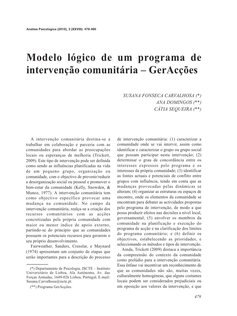 Modelo Lógico de Um Programa de | PDF | Sociologia | Violência
