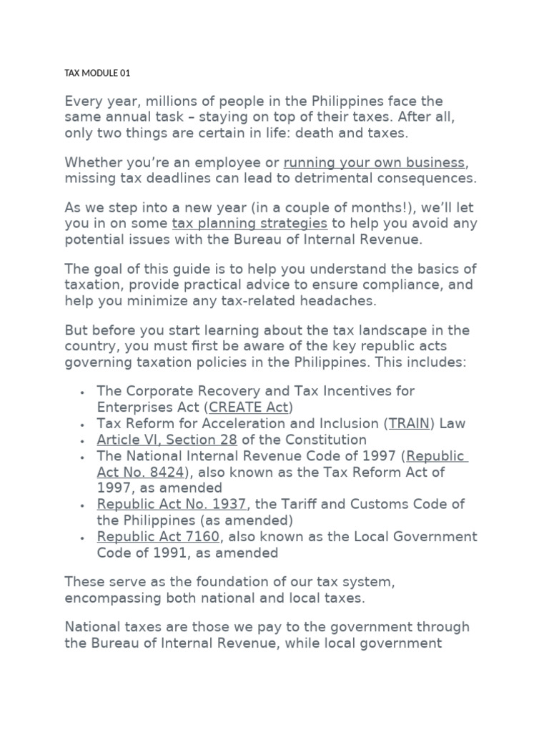 Tax Module 01 | PDF | Taxes | Corporate Tax In The United States