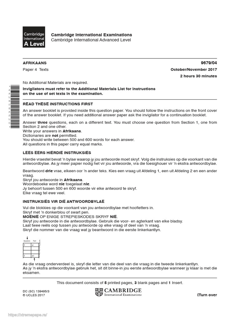 Cambridge International Advanced Level | PDF