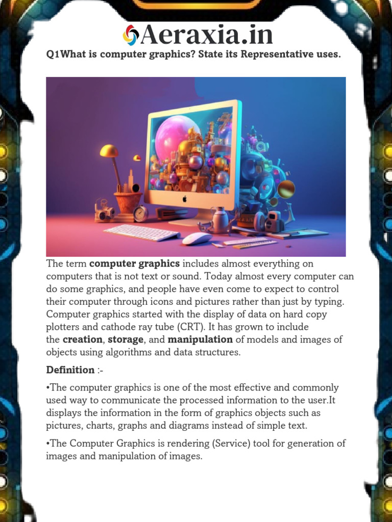 CG Module 1 - Introduction & Overview of Graphics System - Aeraxia - in | PDF | Image Resolution ...