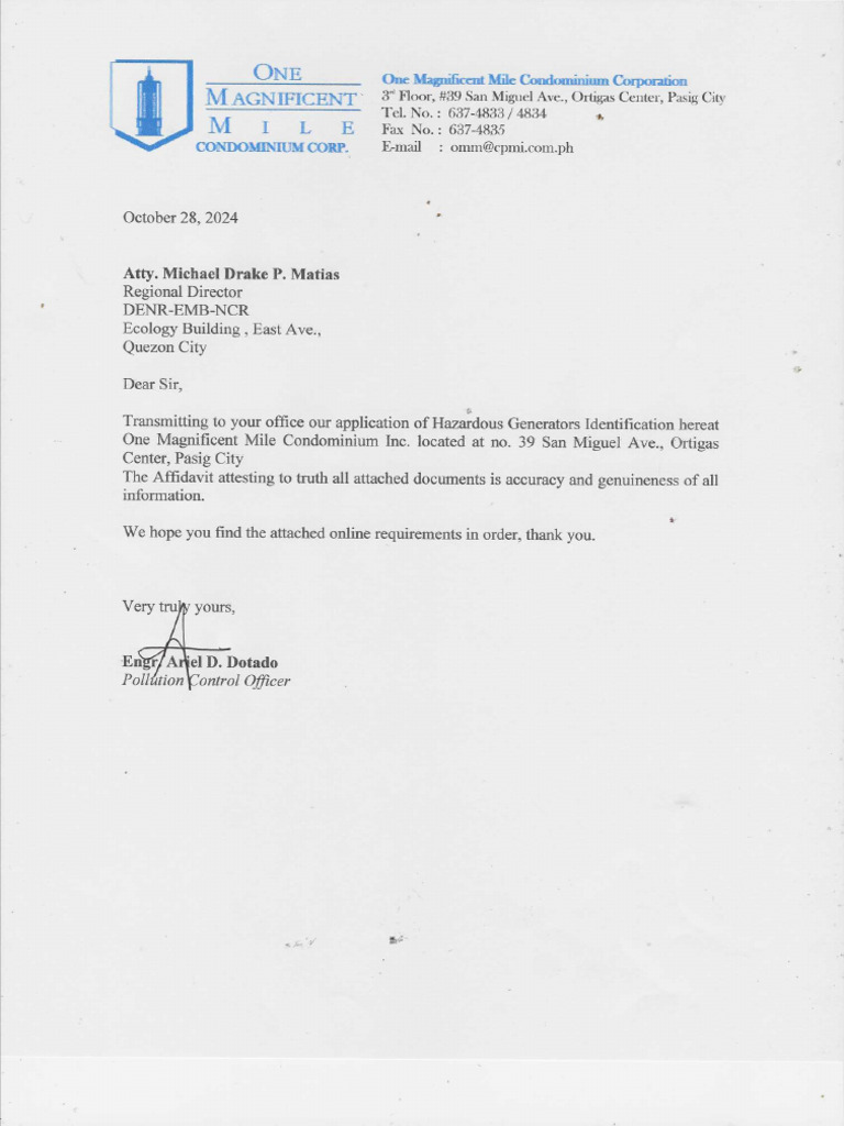Letter Denr-Emb | PDF