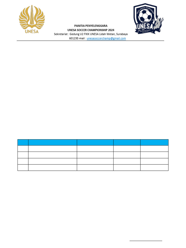Surat Tugas Wasit USC | PDF