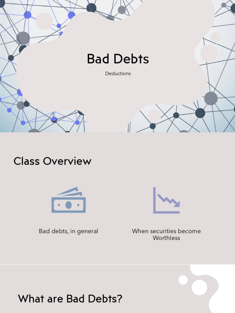Bad Debts Deductions | PDF | Bad Debt | Tax Deduction