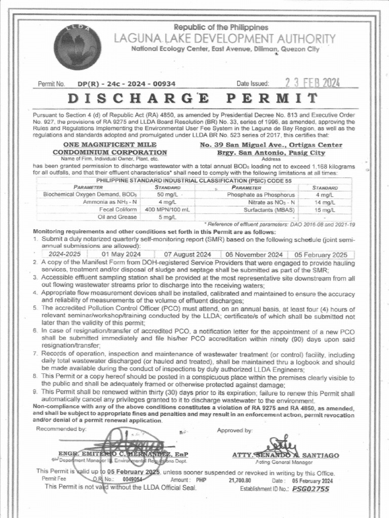 Discharge Permit 2024 | PDF