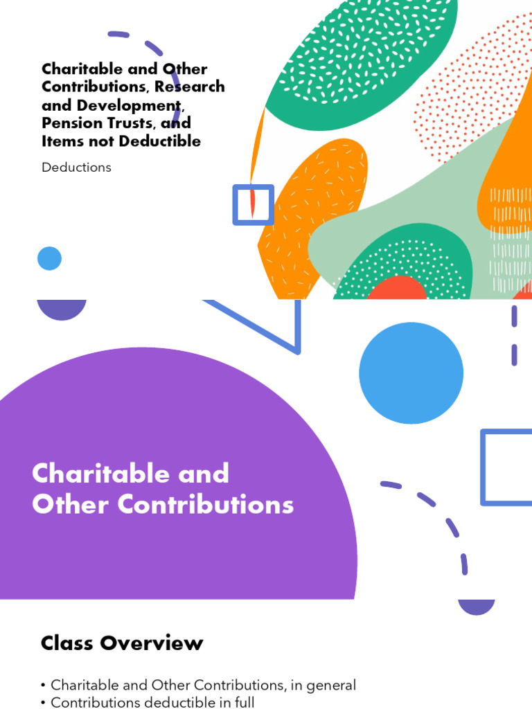 Charitable Contributions Tax Deductions Guide | PDF | Expense | Tax Deduction