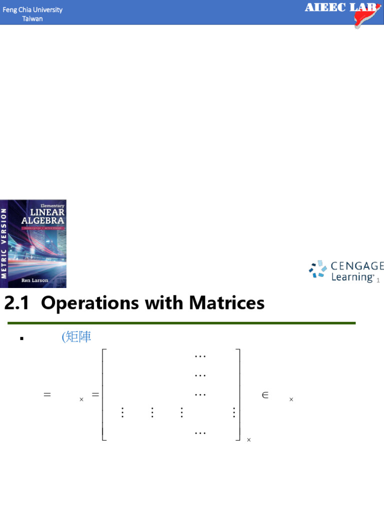 Ch2 Matrices | PDF | Matrix (Mathematics) | Functions And Mappings