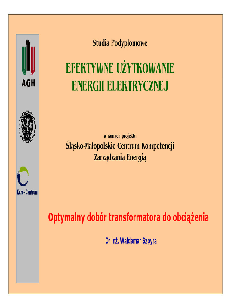 W - Szpyra - Optymalny Dobór Transformatora Do Obciążenia | PDF