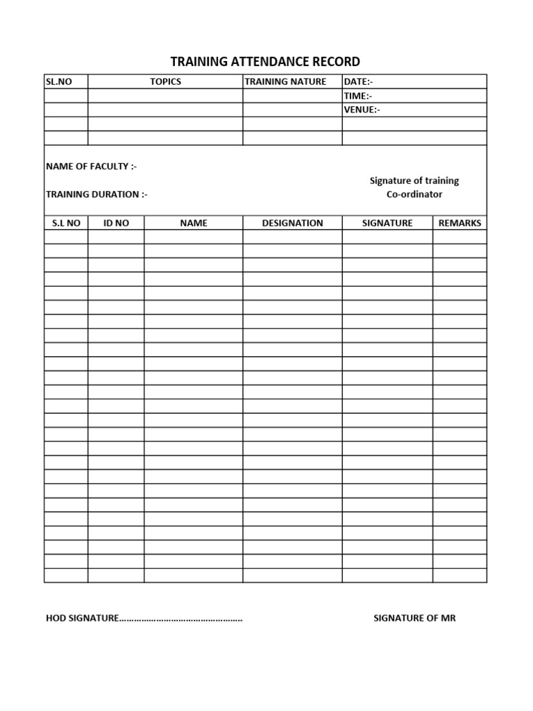 Training Attendance Record | PDF