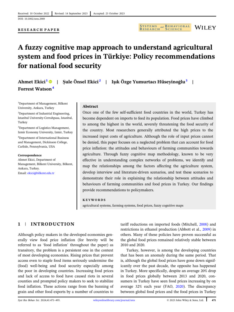 Systems Research and Behavioral Science - 2023 - Ekici - A Fuzzy ...