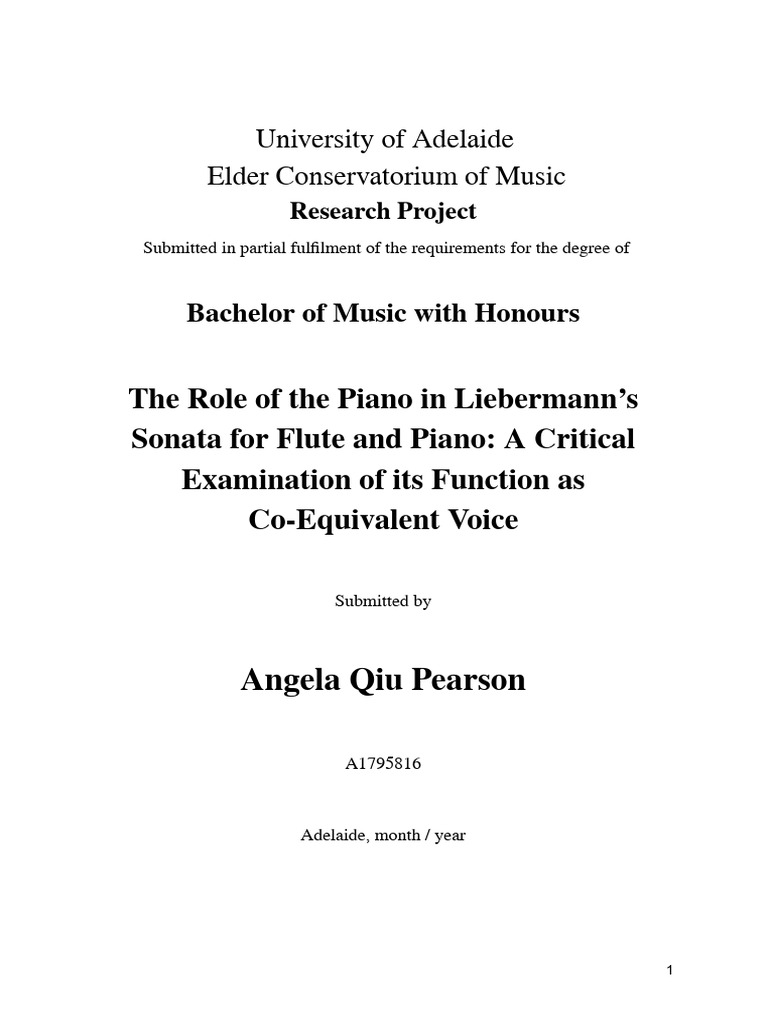 Honours Thesis | PDF | Piano | Harmony