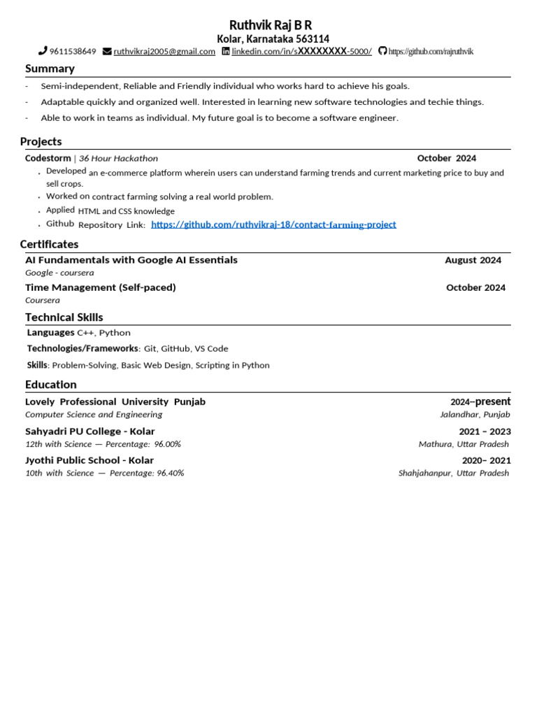 CV Template2 | PDF | Computers | Technology & Engineering