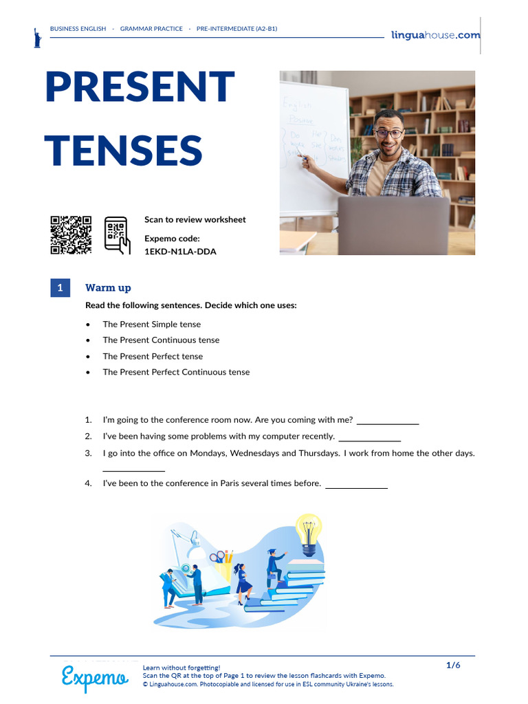 Present Tenses American English Teacher A2 B1 | PDF | Perfect (Grammar ...