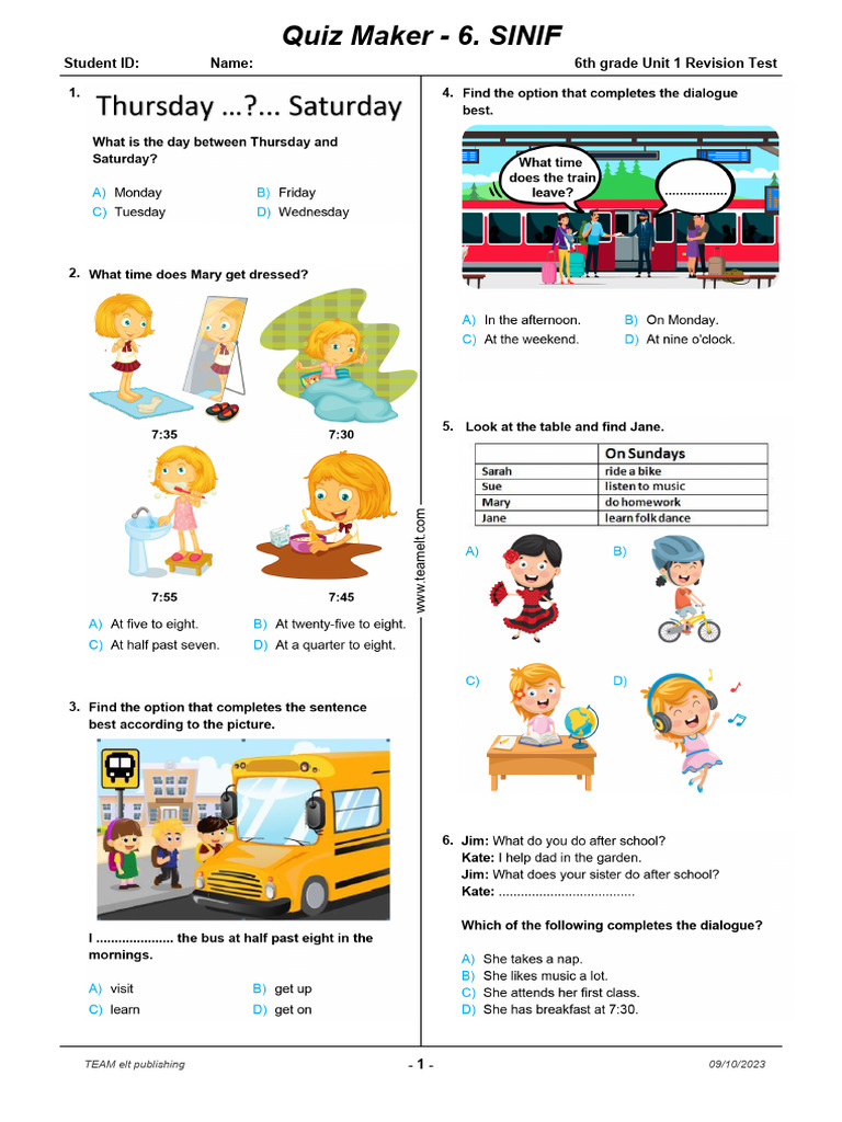 6th Grade Unit 1 Revision Test | PDF | Computers