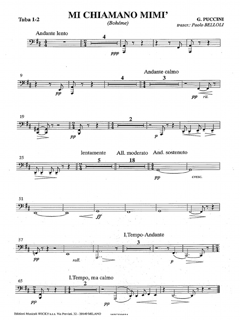 Sì Mi Chiamano Mimì-20-Tuba | PDF