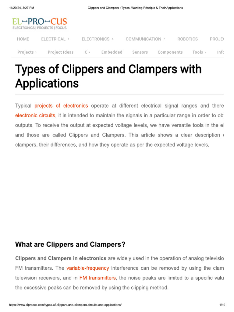 Diode Clipping and Clamping Circuits | PDF