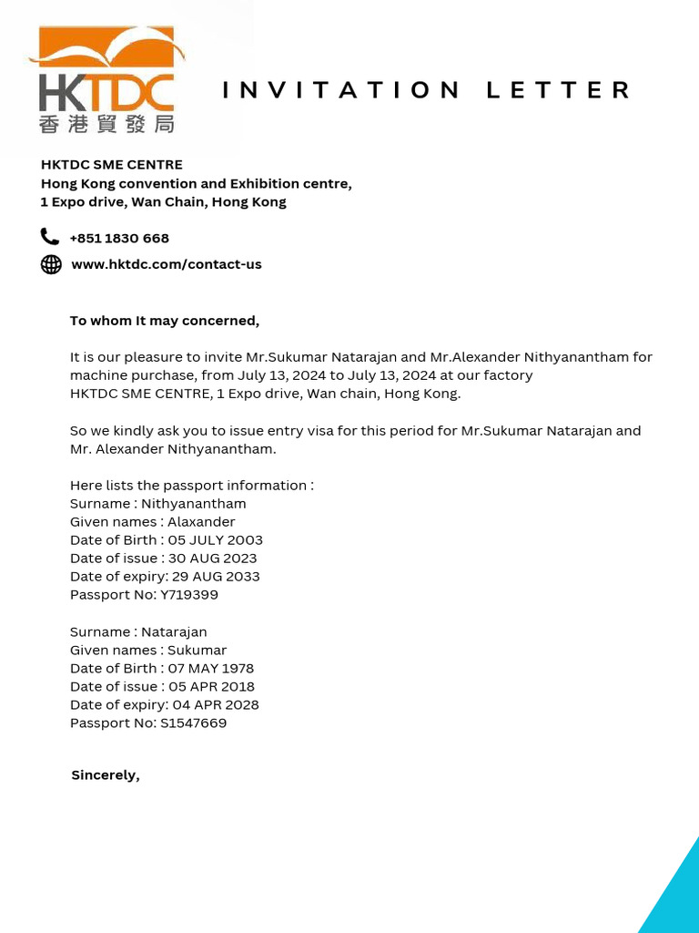 Invitation Letter Factory