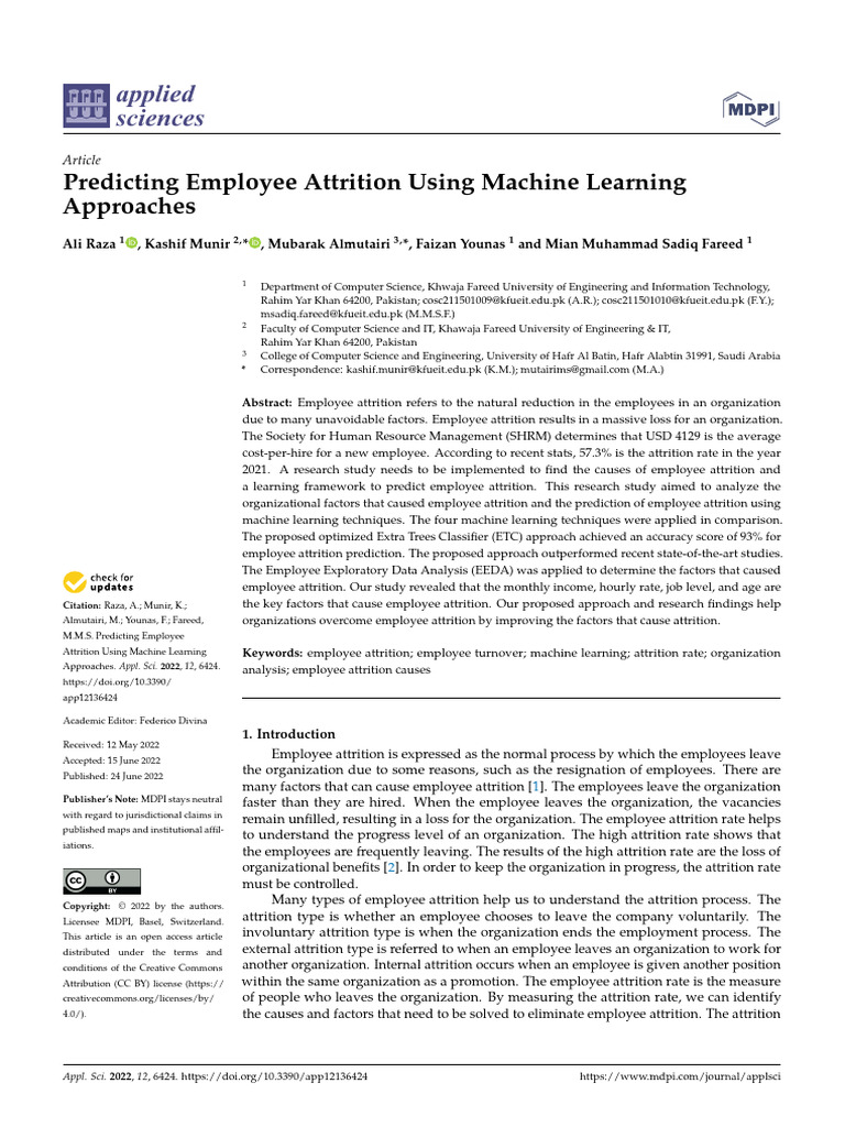 Emloyee Attrition and Retention | PDF | Artificial Neural Network ...