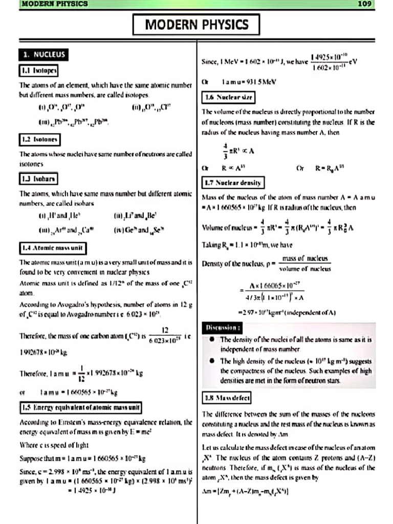 Modern Physics Summary | PDF