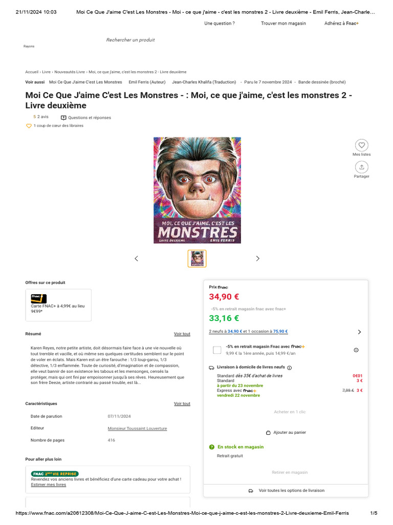 Moi, ce que j'aime, c'est les monstres 2 | PDF